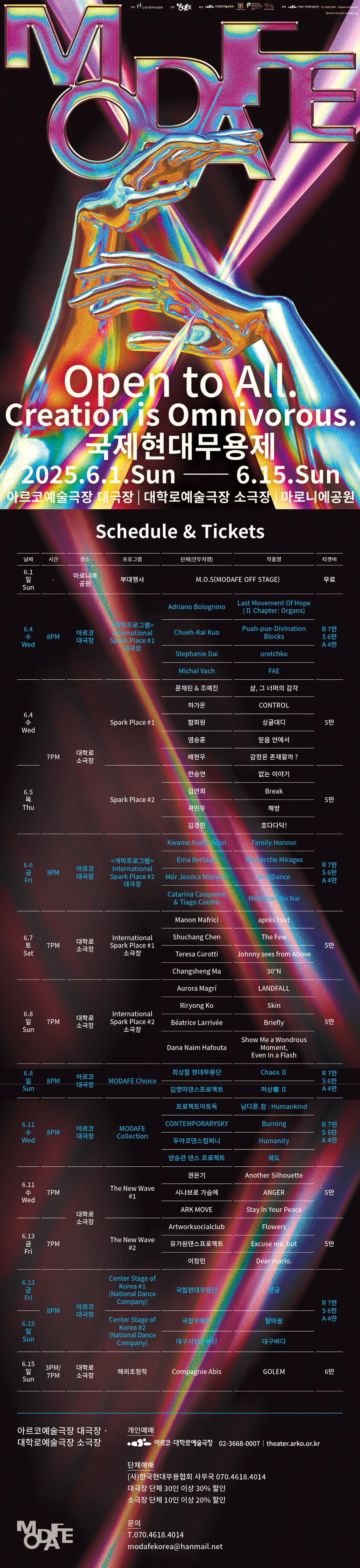MODAFE 2025 (제44회 국제현대무용제) LINE-UP 공개